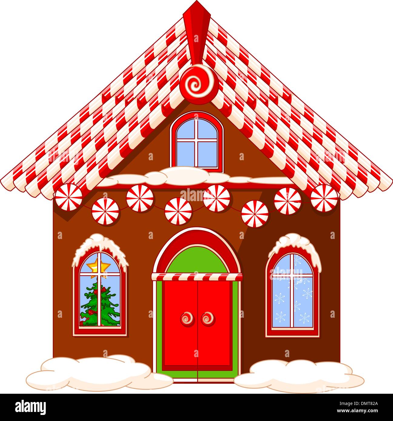 Christmas cookies house snowflake Stock Vector Images - Alamy
