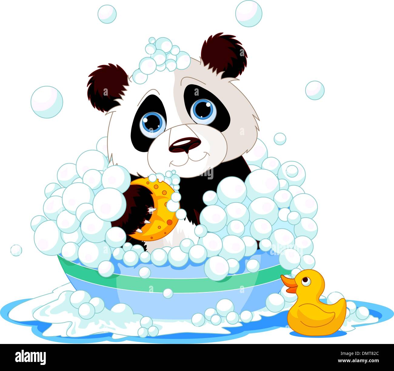 Panda having a bath Stock Vector Image & Art - Alamy
