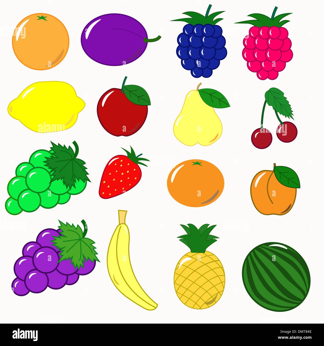 Tropical fruits on yellow Stock Vector Images - Alamy
