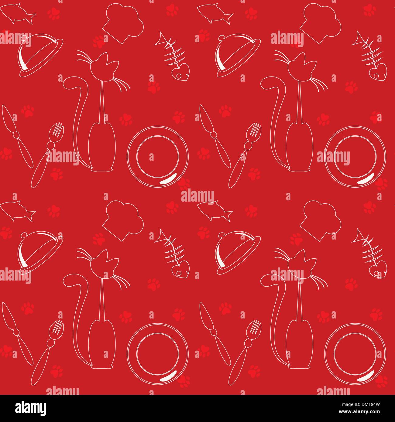 Seamless pattern kitchen utensils Stock Vector Images - Alamy