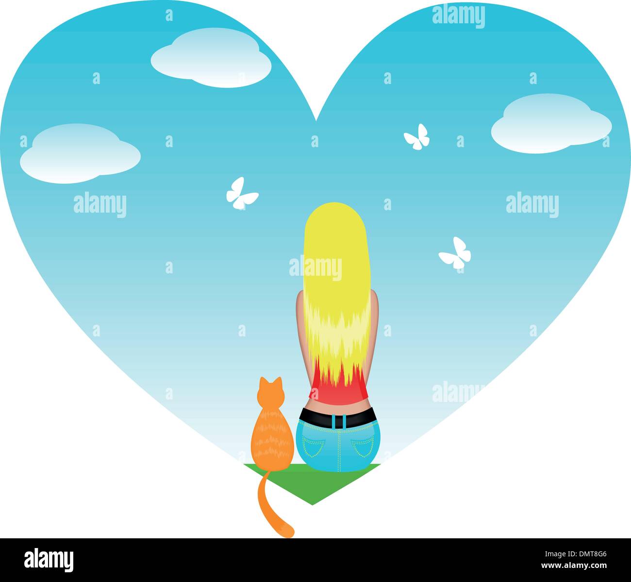 Illustration cute cat girl Stock Vector Images - Alamy