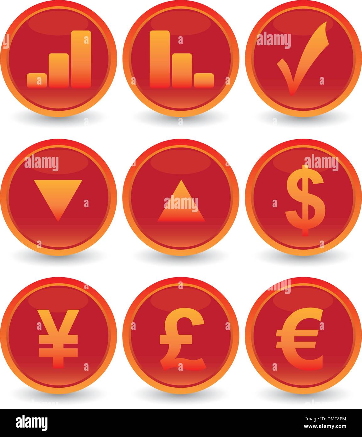 red financial web icons set Stock Vector Image & Art - Alamy