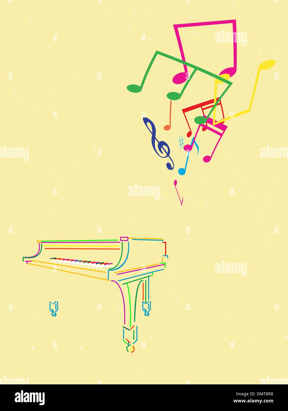 Grand piano with musical notes Stock Vector Image & Art - Alamy