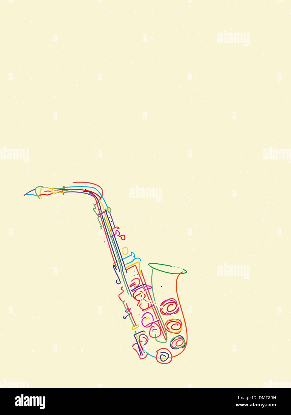 Saxophone with musical notes Stock Vector Image & Art - Alamy