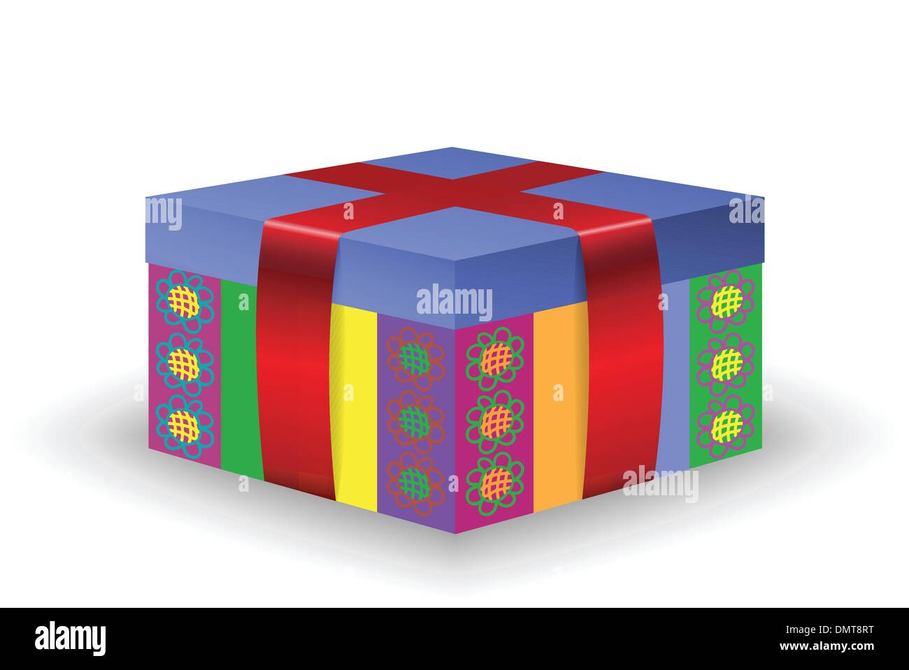 Box with painted flowers Stock Vector Image & Art - Alamy