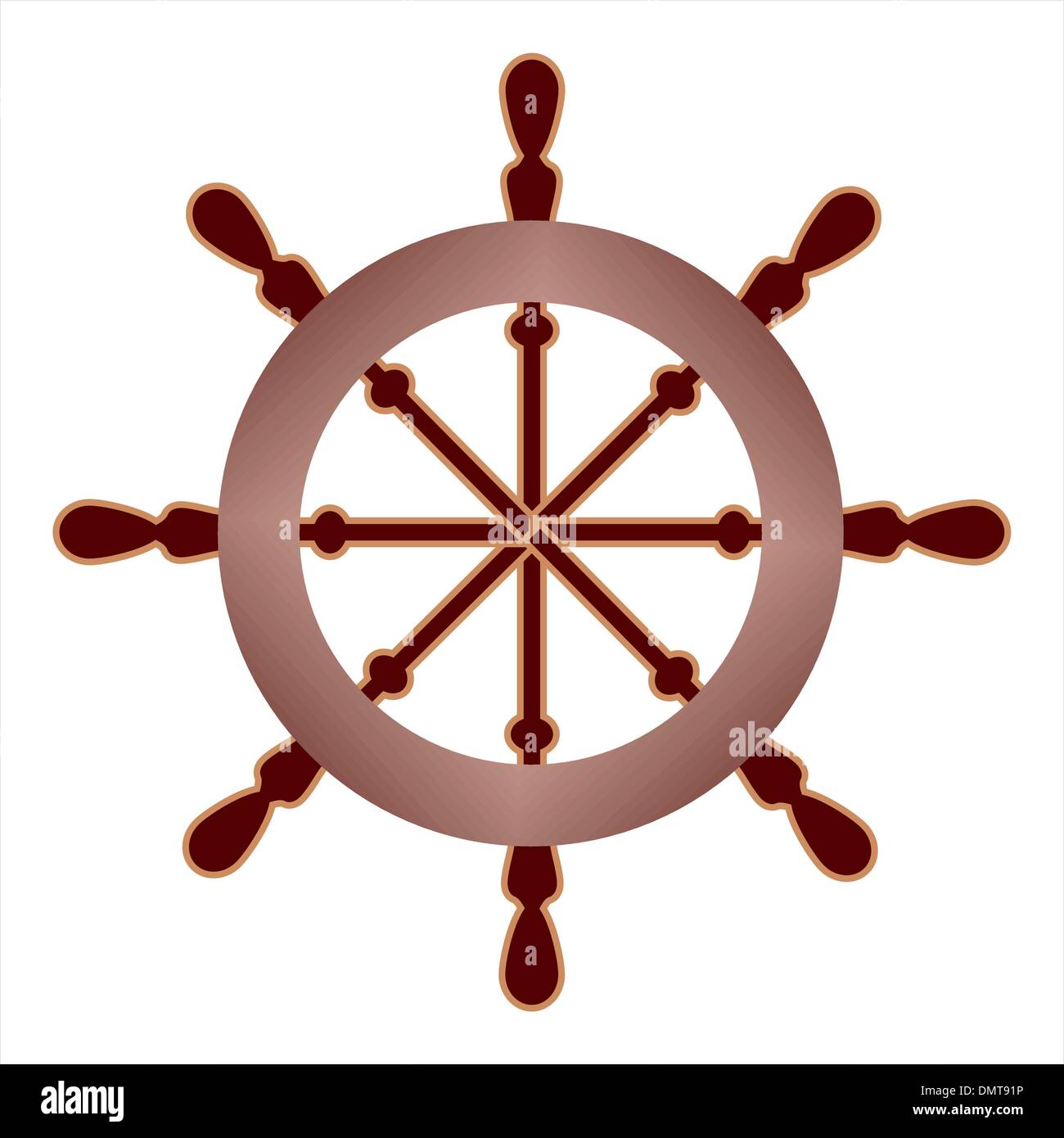 Boat rudder steering wheel steering Cut Out Stock Images & Pictures - Alamy