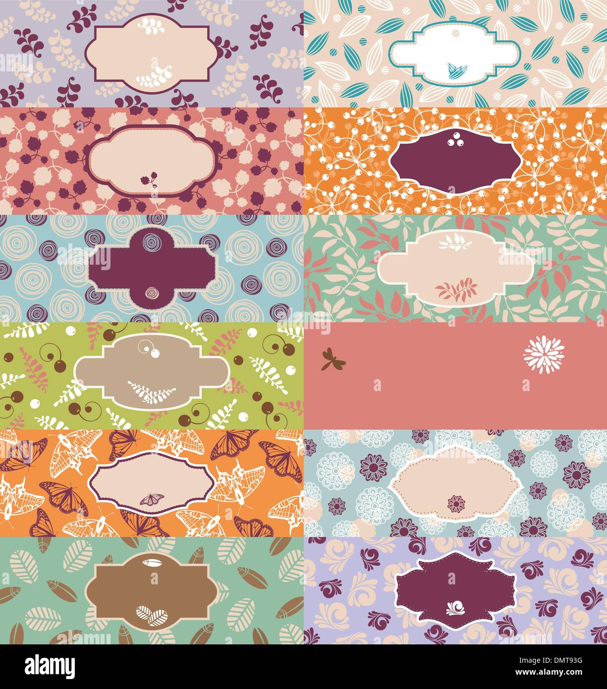 set of cute floral banners Stock Vector Image & Art - Alamy