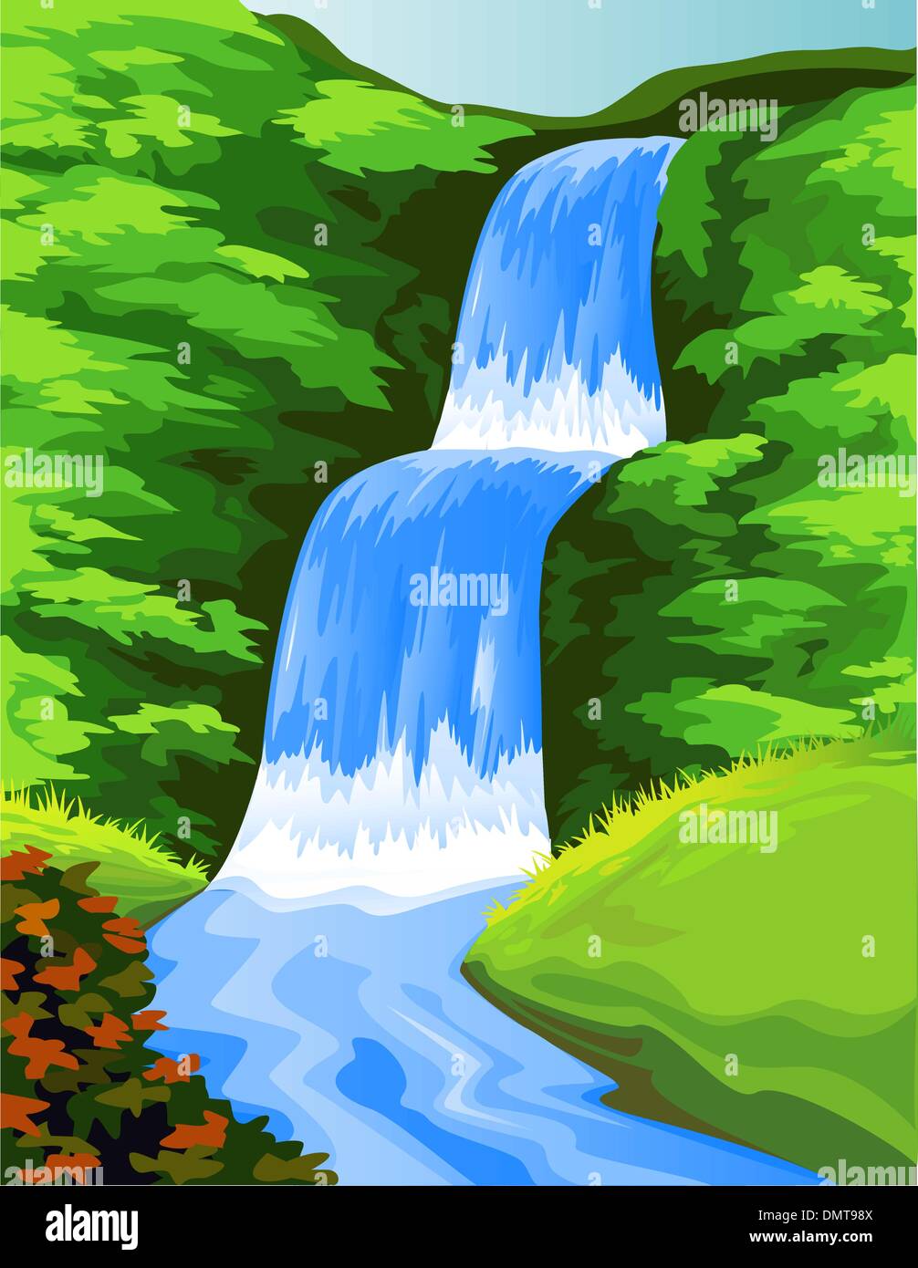 Waterfall vegetation Stock Vector Images - Alamy
