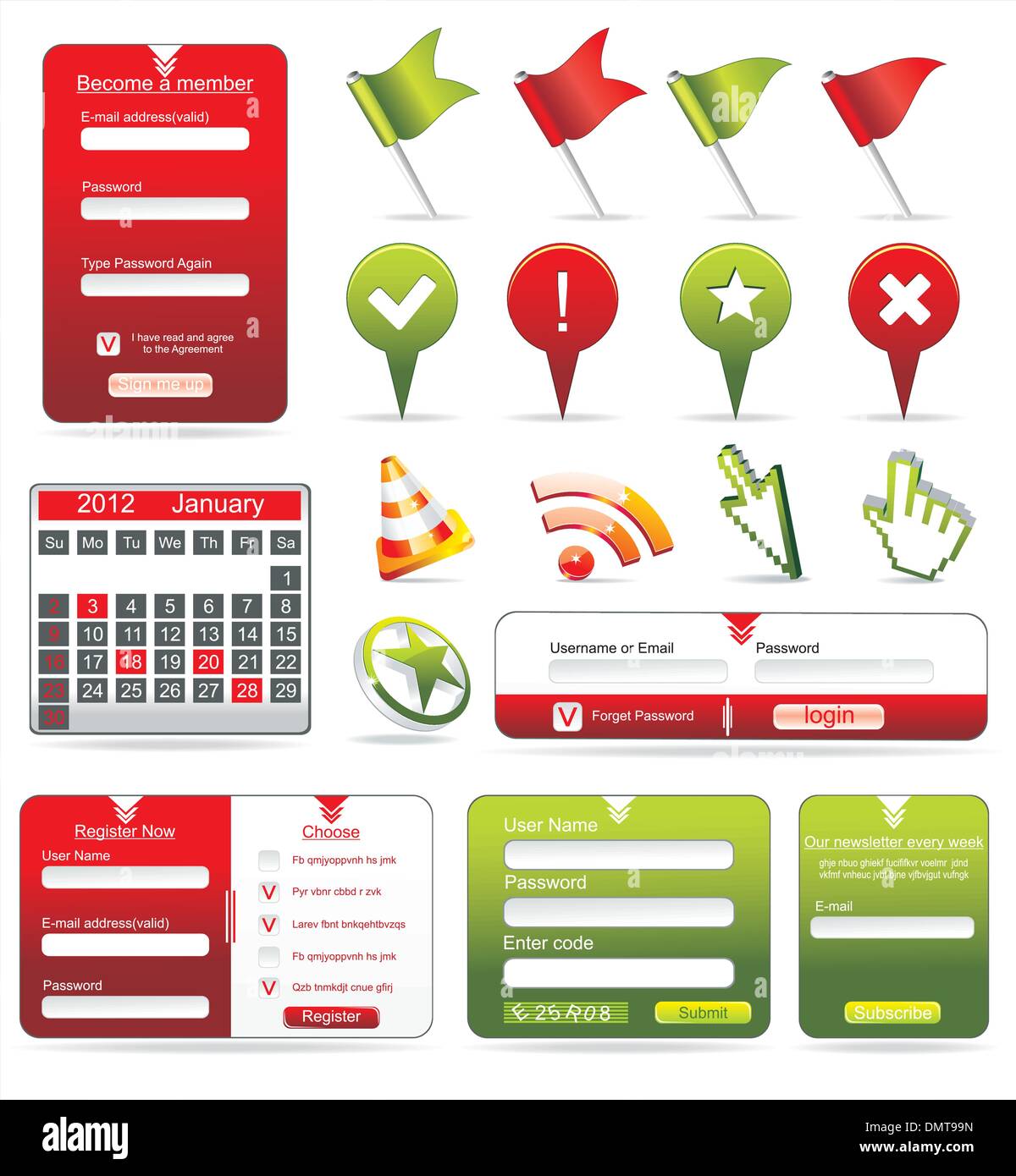 Set of web forms Stock Vector Image & Art - Alamy