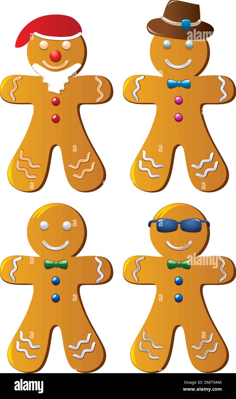 Delicious gingerbread cookies icing Stock Vector Images - Alamy