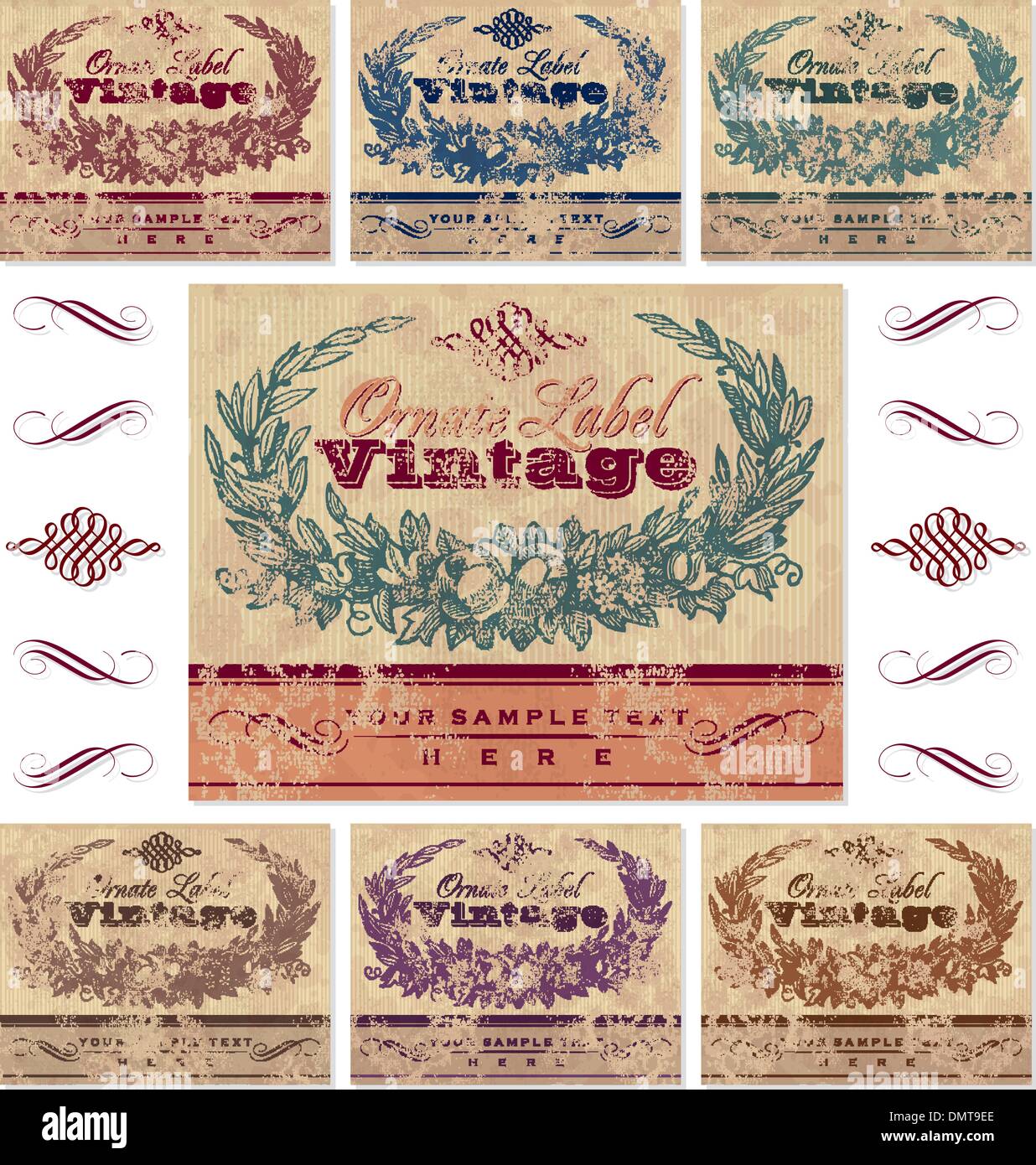 Vintage ruler Stock Vector Images - Alamy