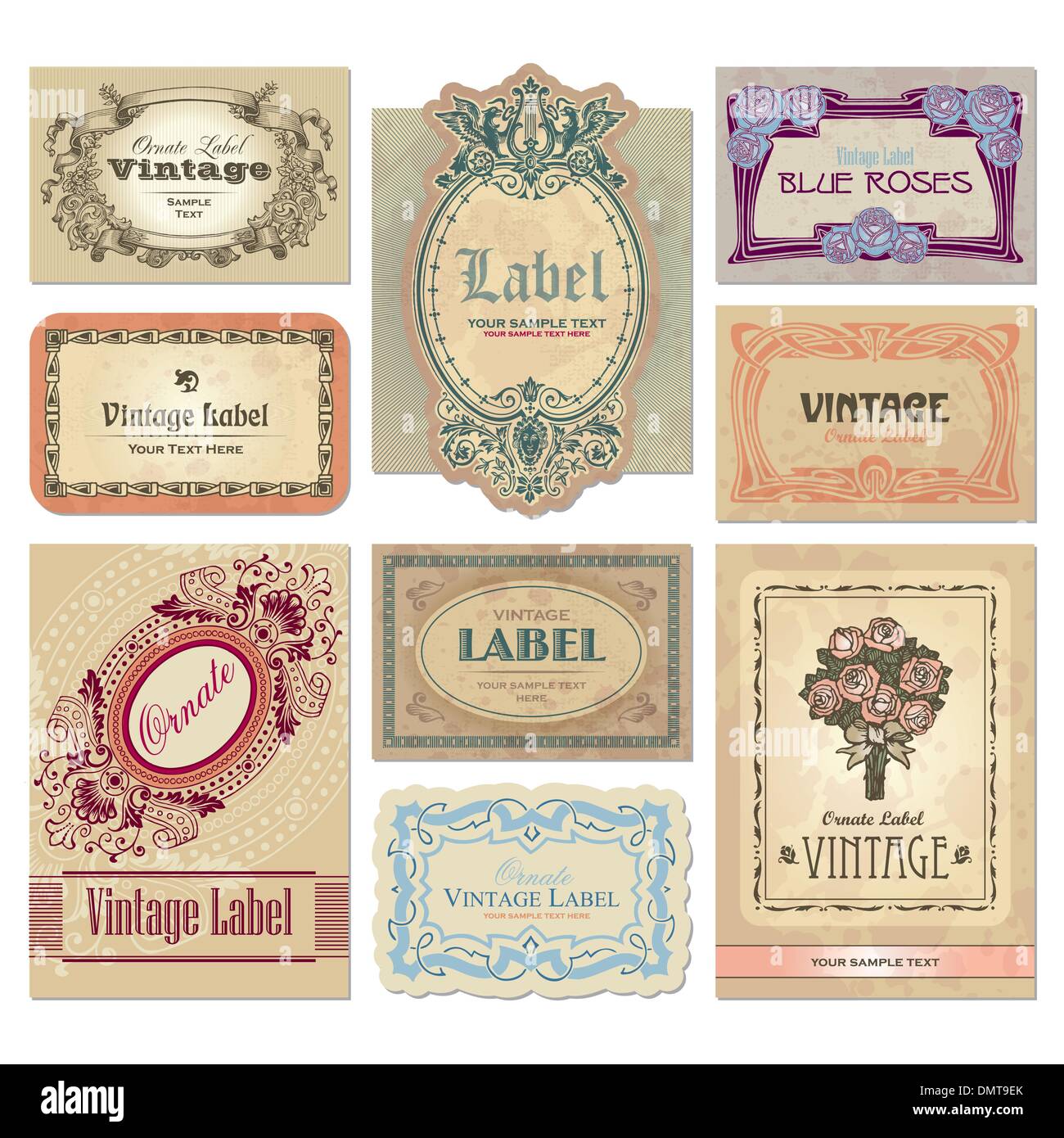 Vintage vector vectors Cut Out Stock Images & Pictures - Alamy