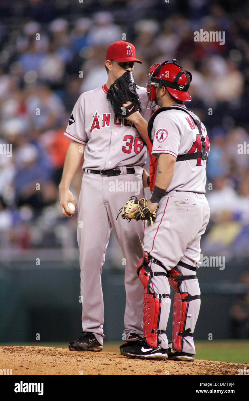 Los Angeles Angels starting pitcher Jered Weaver and Los Angeles Angels ...