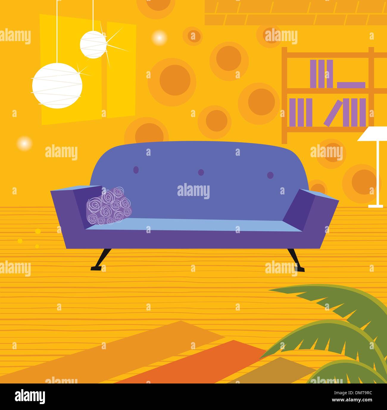 Small living room Stock Vector Images - Alamy