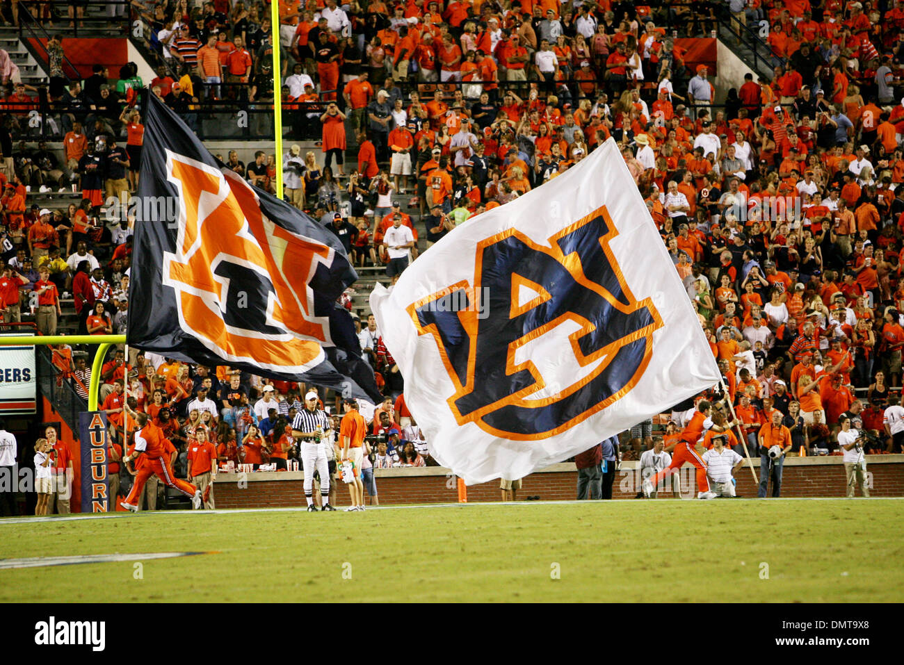 5 September 2009: Auburn Cheerleaders celebrate their touchdown during ...