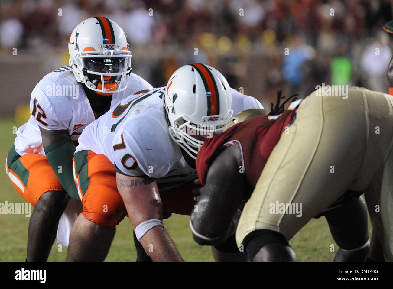 Miami quarterback, Jacory Harris, during Monday nights game between the ...