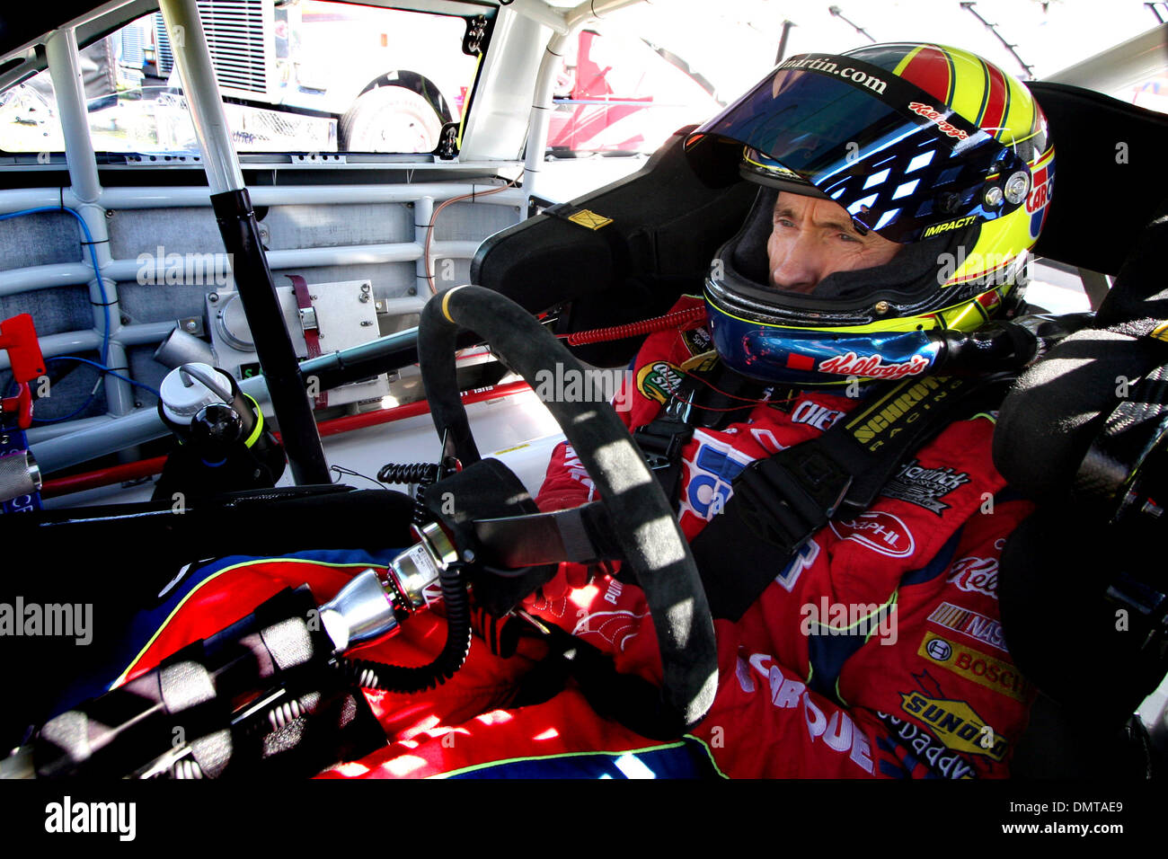 NASCAR Sprint Cup Series driver Mark Martin #5 waits in his car for ...