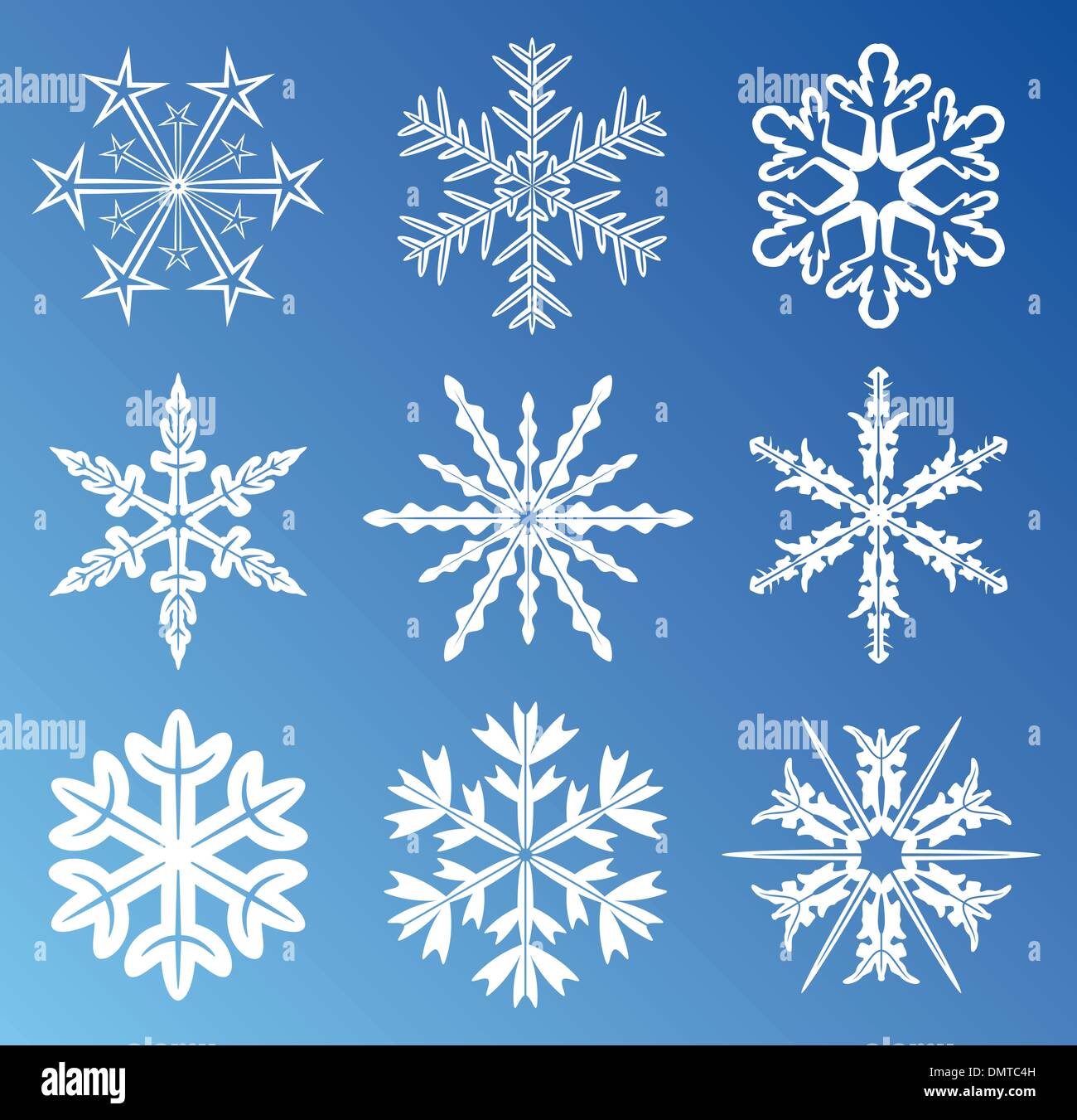 Beautiful snowflakes vector vectors hi-res stock photography and images ...