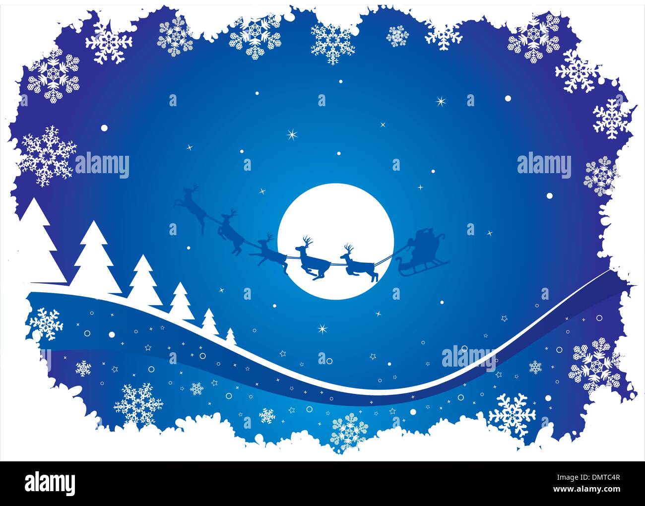 vector holiday background with santa Stock Vector Image & Art - Alamy