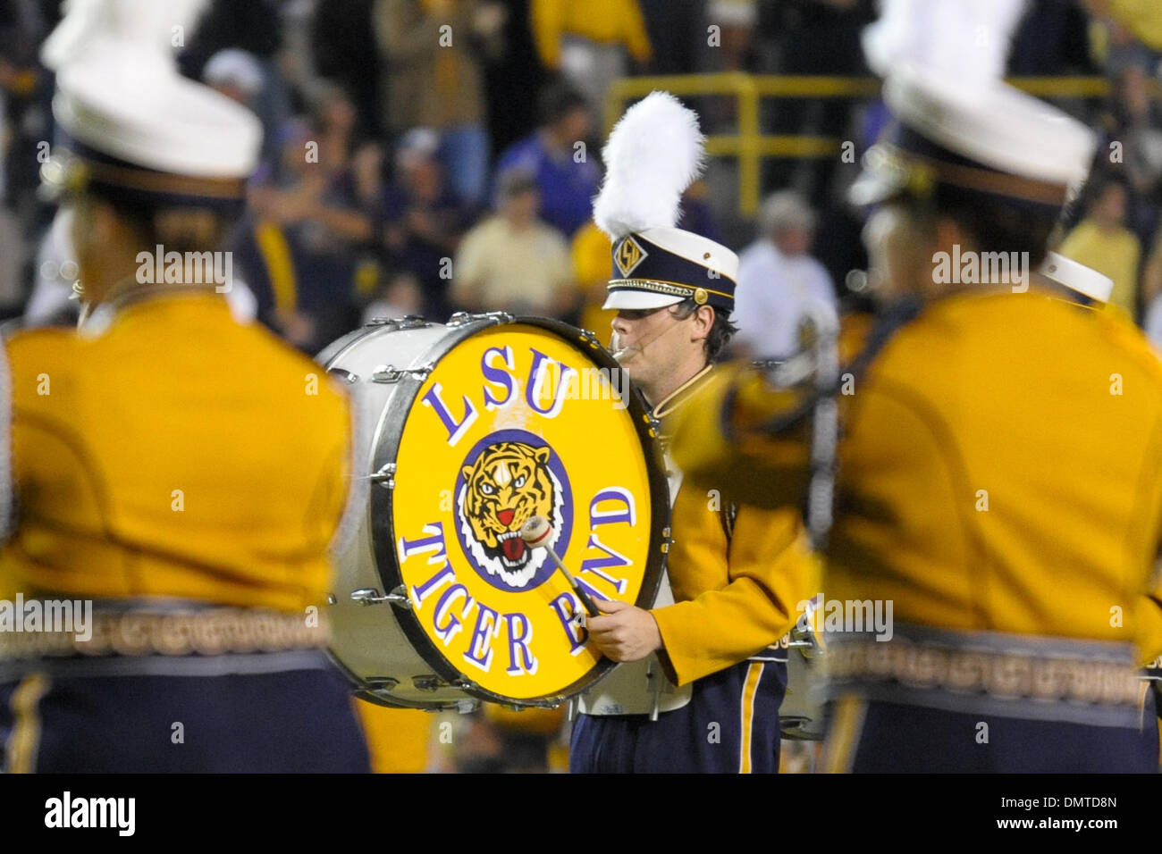 The LSU marching band performs prior to the game between in state ...