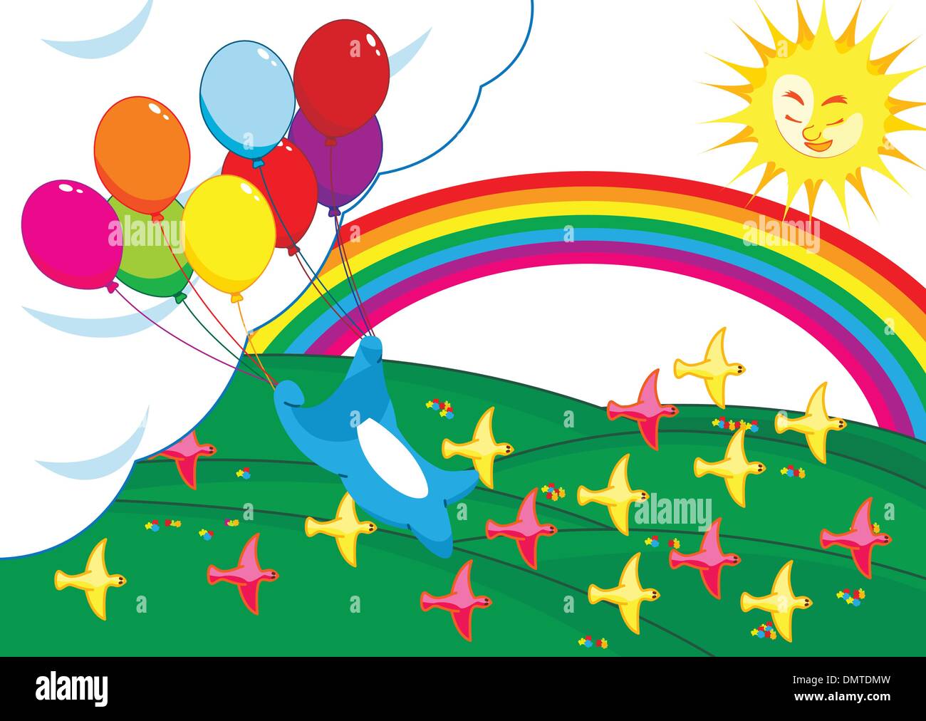 Flying birds spring Stock Vector Images - Alamy