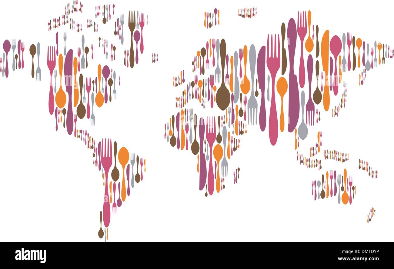 World food map Stock Vector Images - Alamy