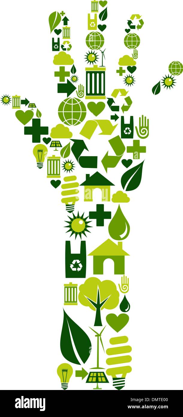 Human hand with environmental icons Stock Vector Image & Art - Alamy