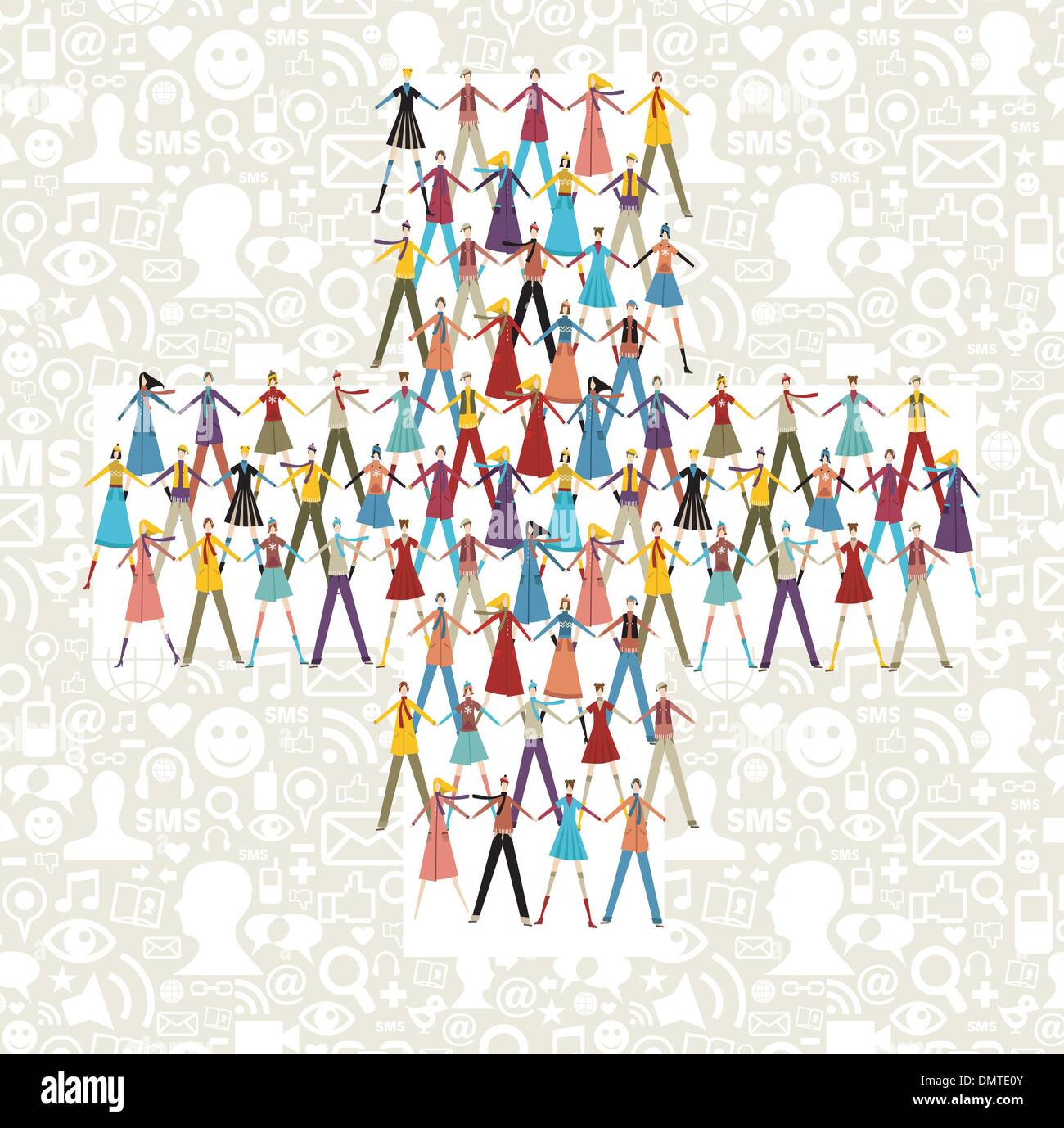 Social media people in plus symbol shape Stock Vector Image & Art - Alamy