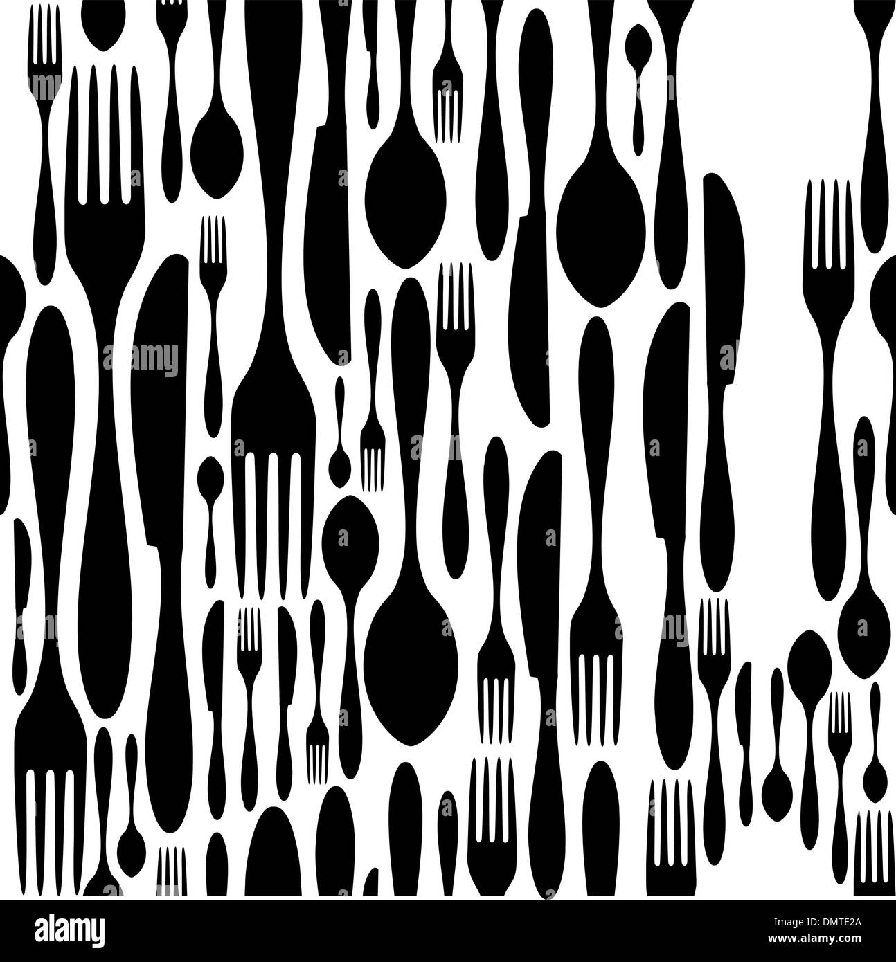 Cutlery pattern in black and white Stock Vector Image & Art - Alamy