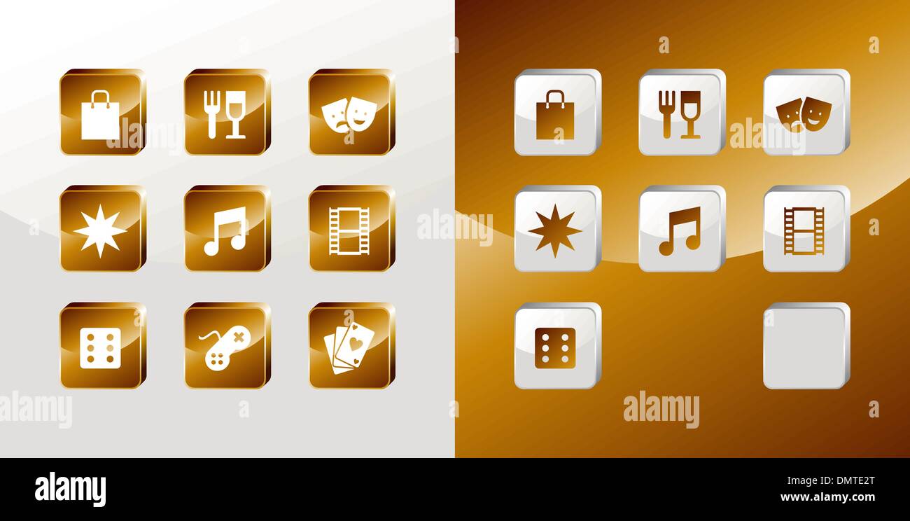 Entertainment gold icons set Stock Vector Image & Art - Alamy