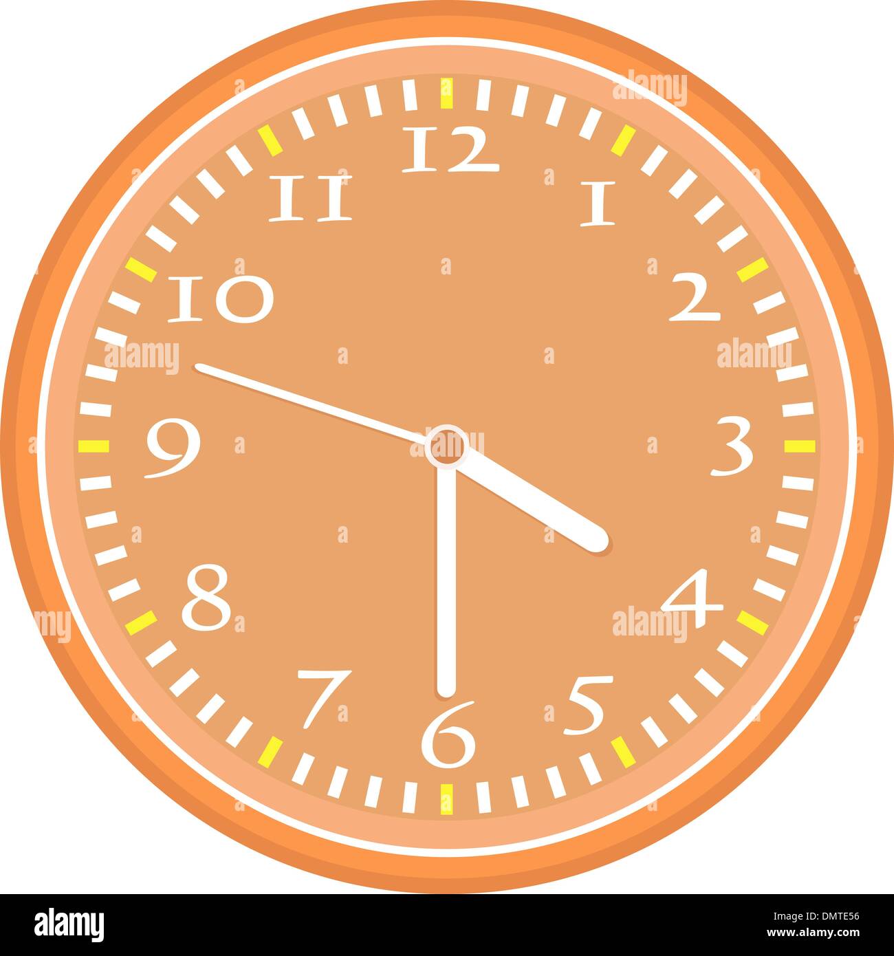 wall clock vector Vintage orange isolated on white Stock Vector Image ...