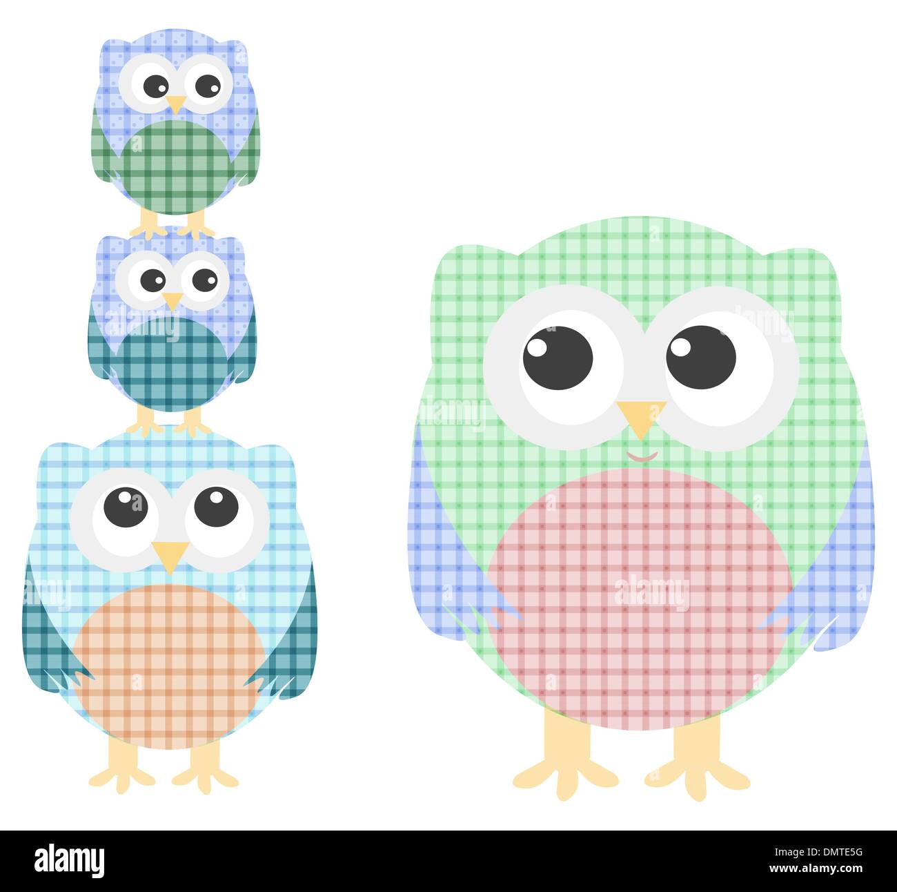 cute owl family isolated on white Stock Vector Image & Art - Alamy