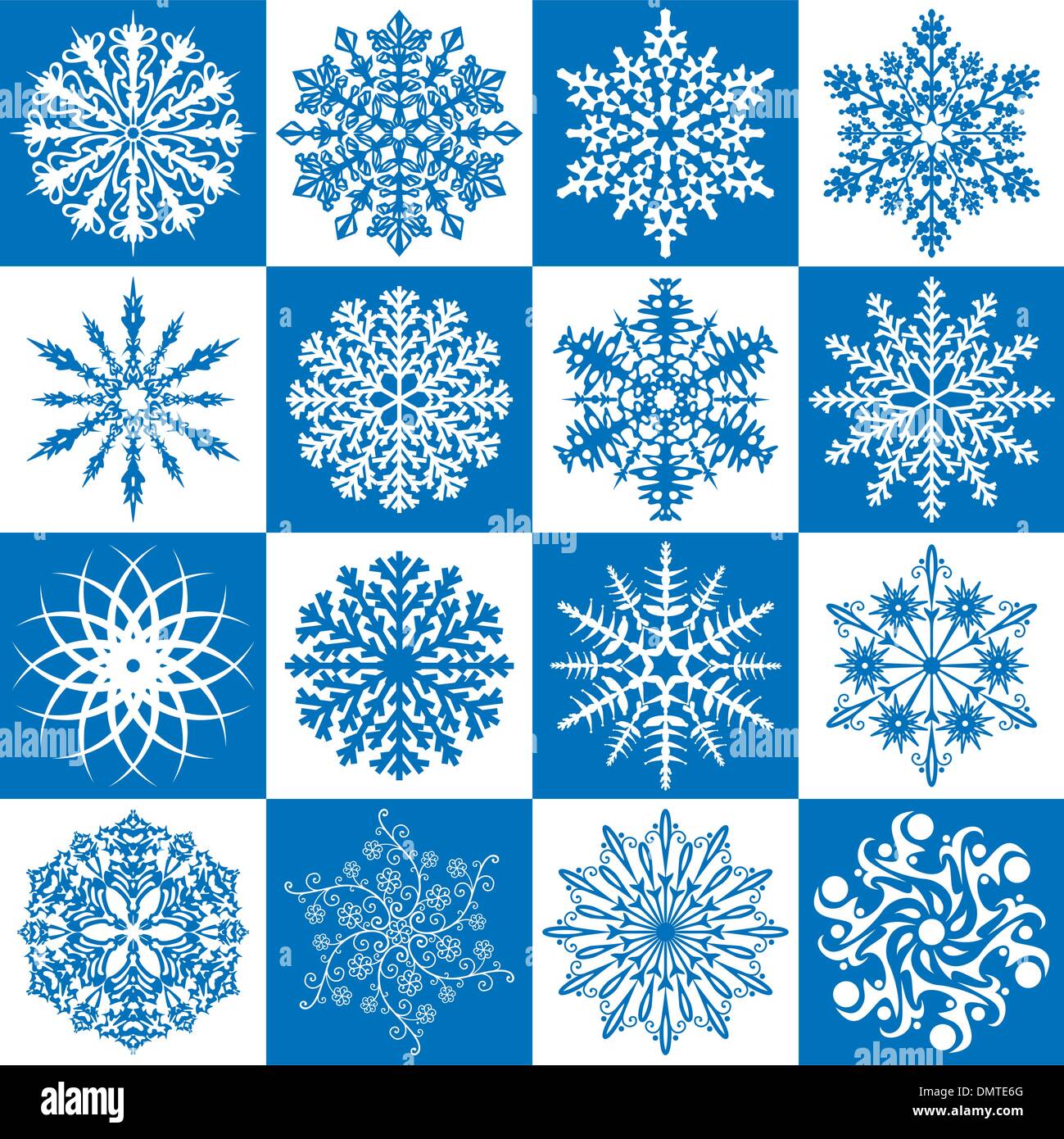 vector set of 16 snowflakes Stock Vector Image & Art - Alamy