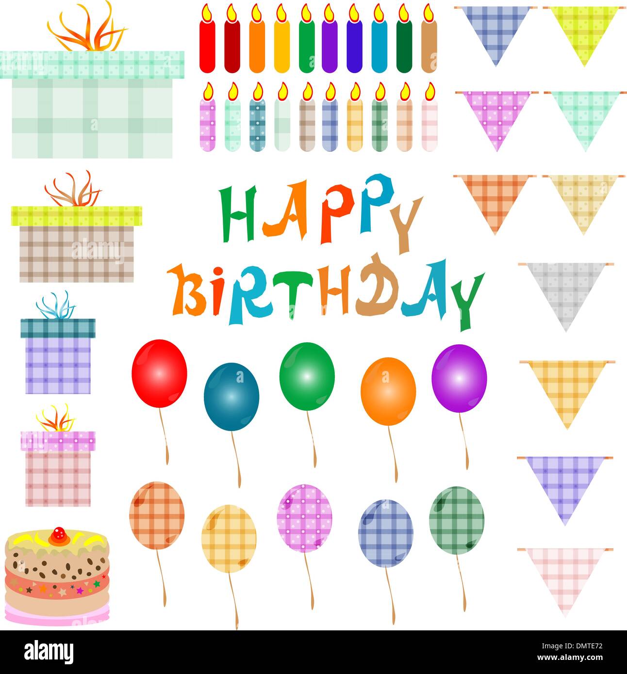 Set of vector birthday party elements Stock Vector Image & Art - Alamy