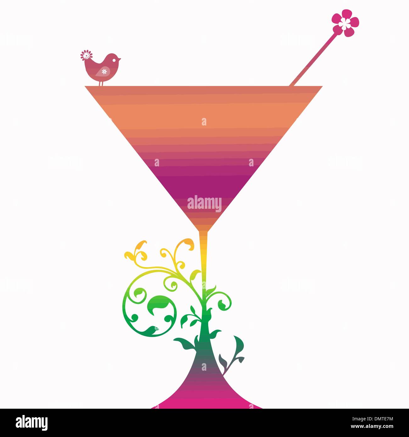 Yellow bird cocktail Stock Vector Images - Alamy