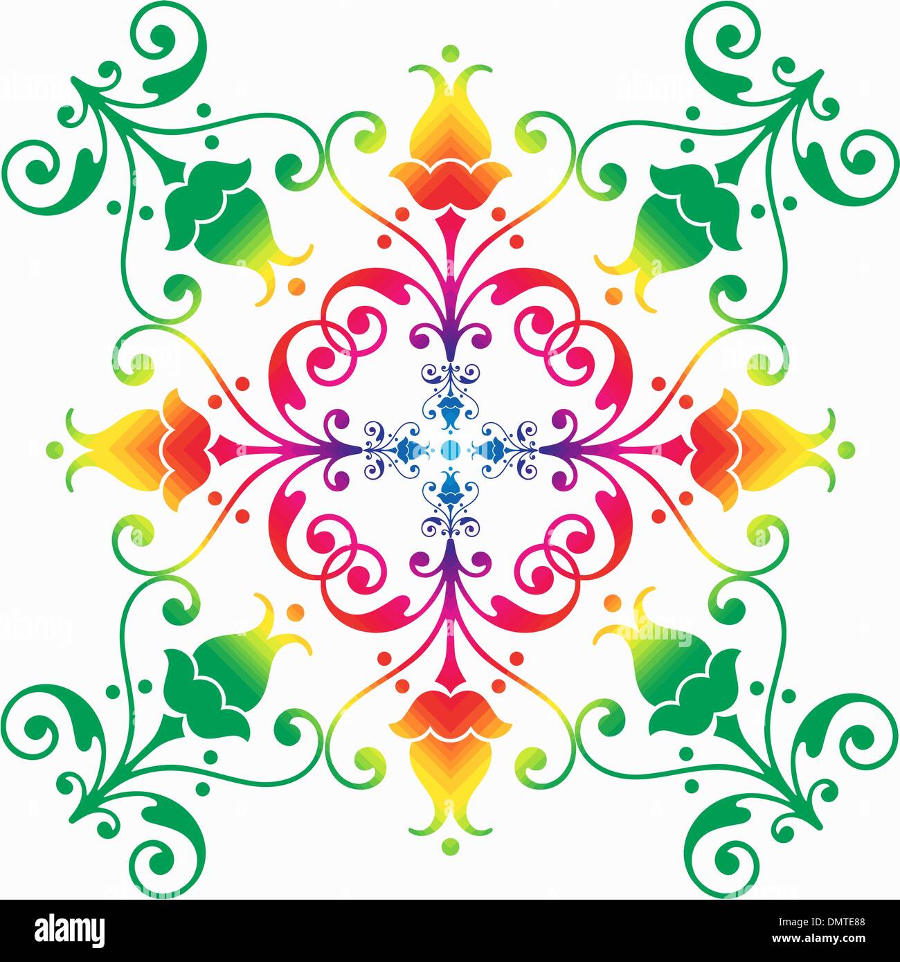 Floral dress with red detail Stock Vector Images - Alamy