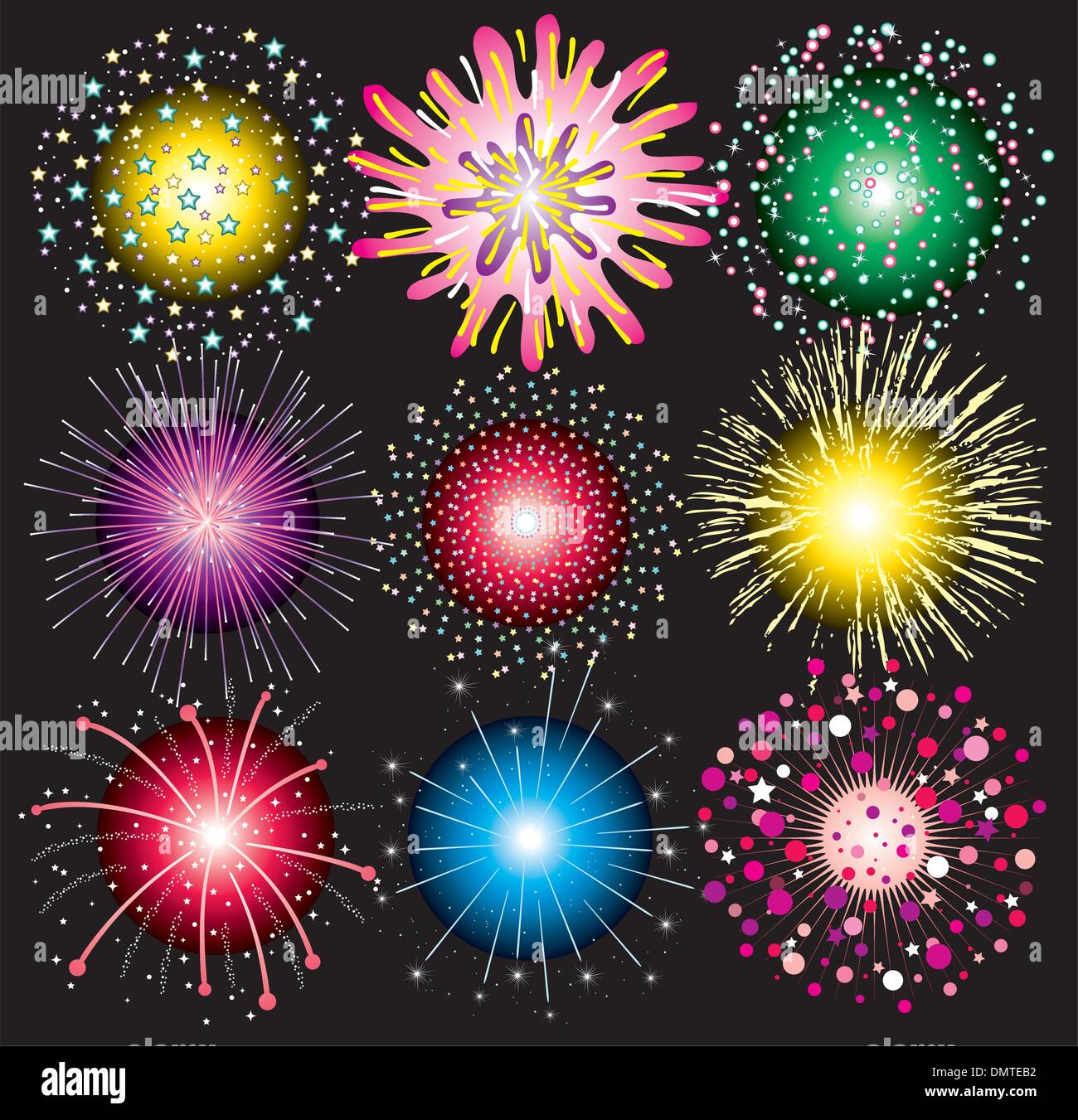 vector colorful fireworks Stock Vector Image & Art - Alamy