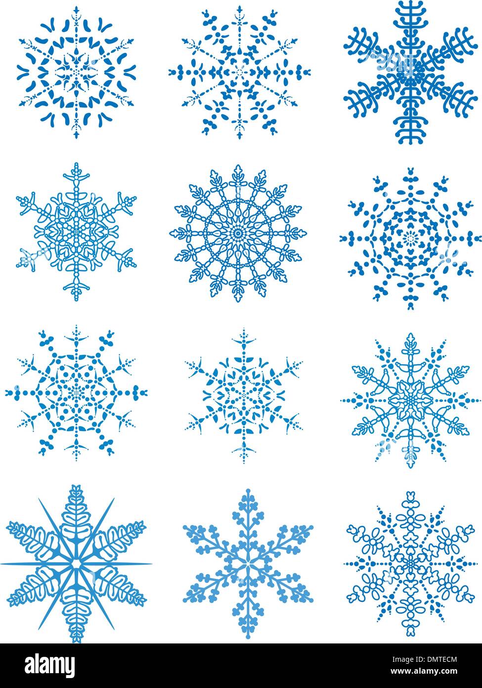 Beautiful snowflakes vector vectors hi-res stock photography and images ...