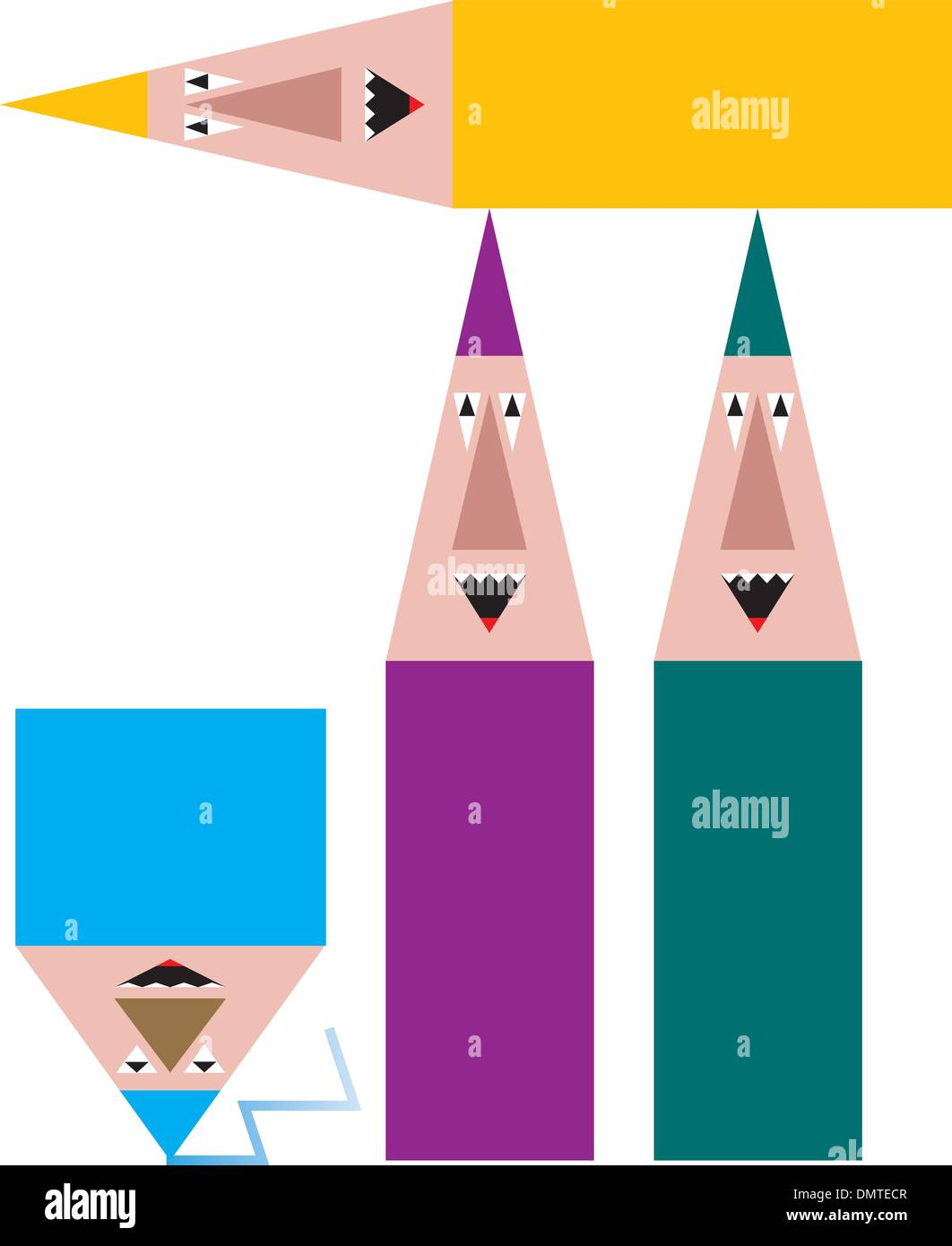 vector funny pencils Stock Vector Image & Art - Alamy