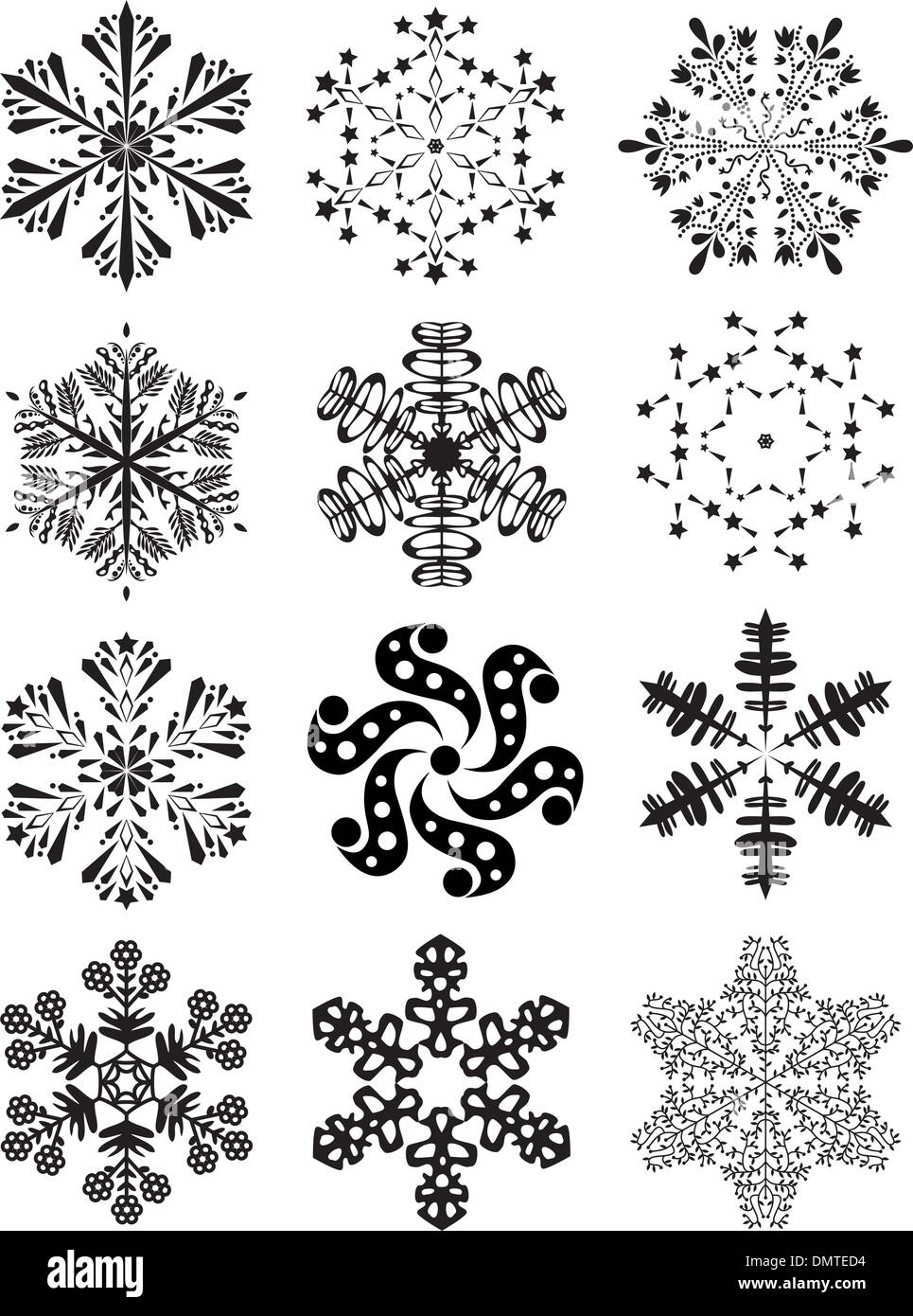Vector snowflakes hi-res stock photography and images - Alamy