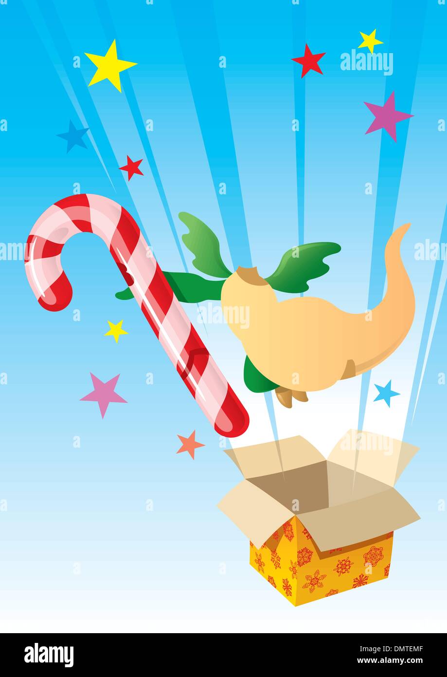 Dragon with the candy cane Stock Vector Image & Art - Alamy