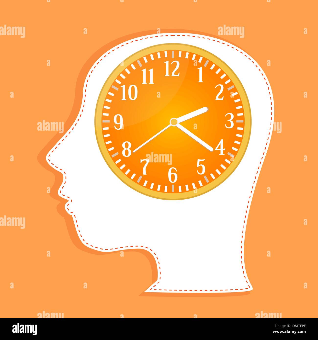 Silhouette head man clock design hi-res stock photography and images ...