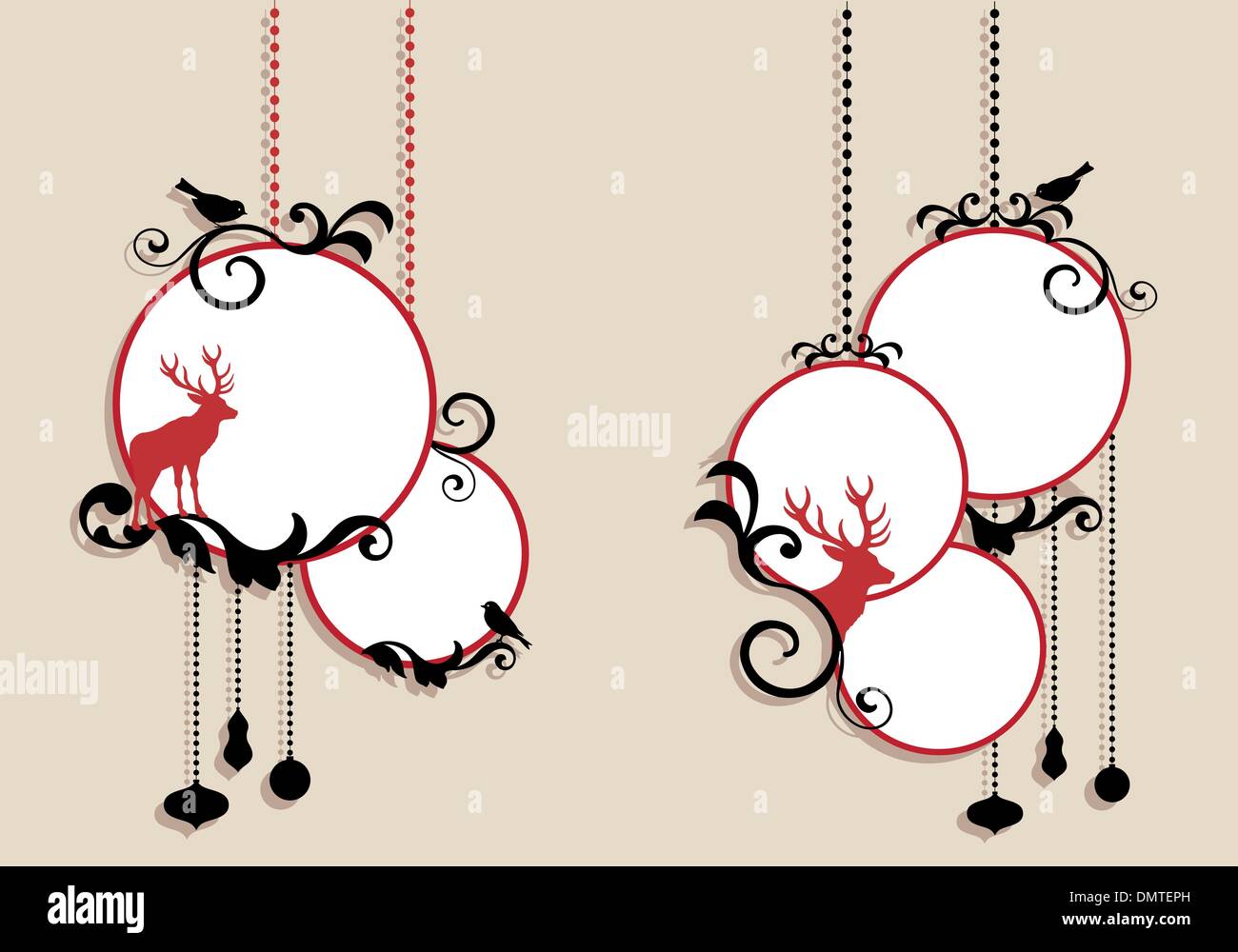 Hanging christmas red balls pattern Stock Vector Images - Alamy