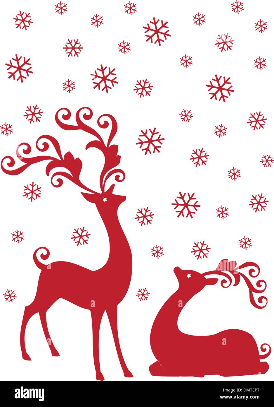Deer stag in snow Stock Vector Images - Alamy