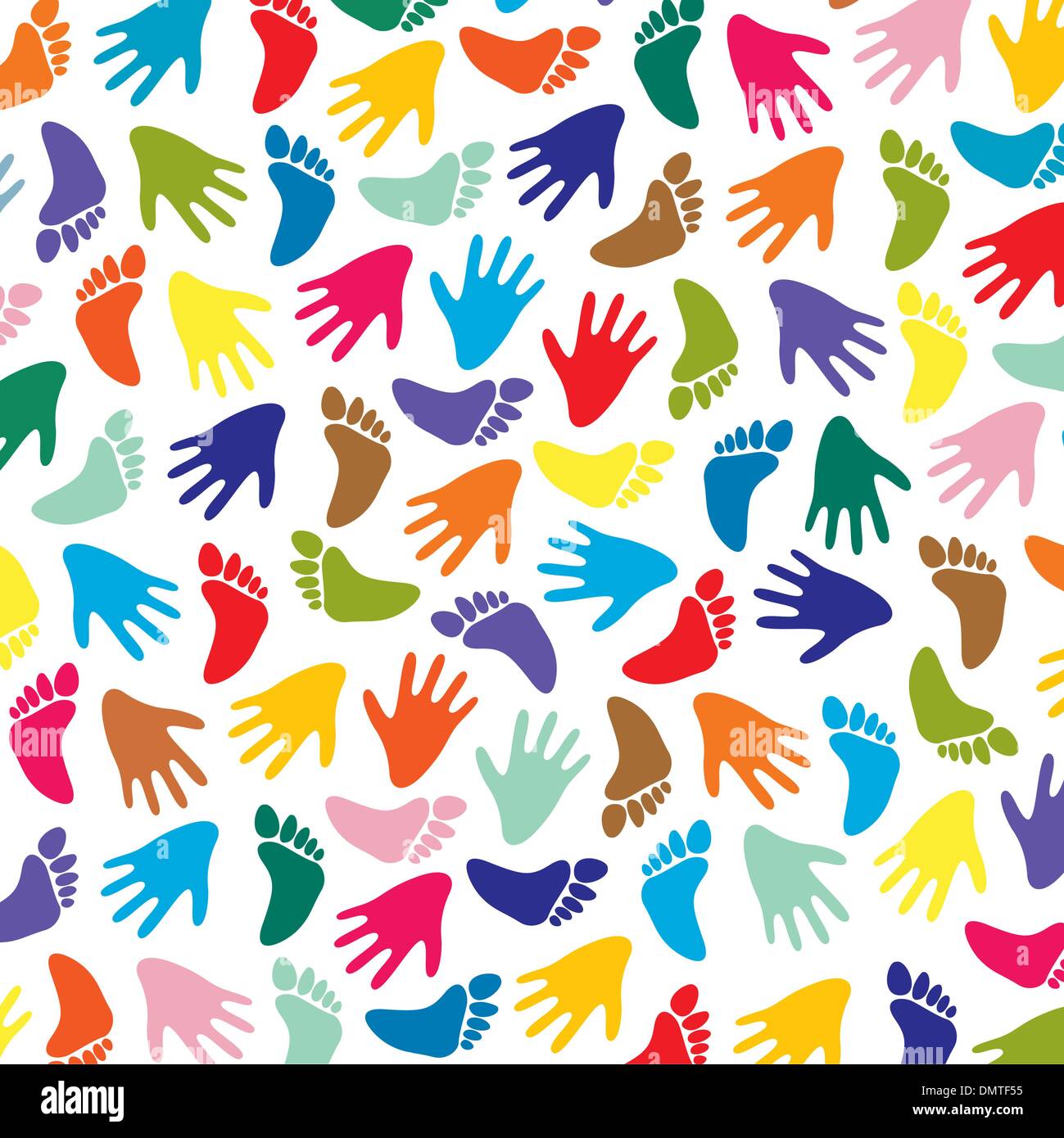 vector colorful feet and hands background Stock Vector Image & Art - Alamy