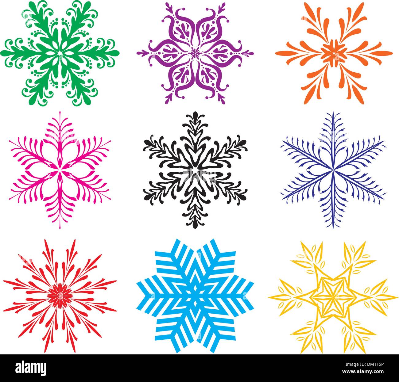 vector colorful snowflakes Stock Vector Image & Art - Alamy