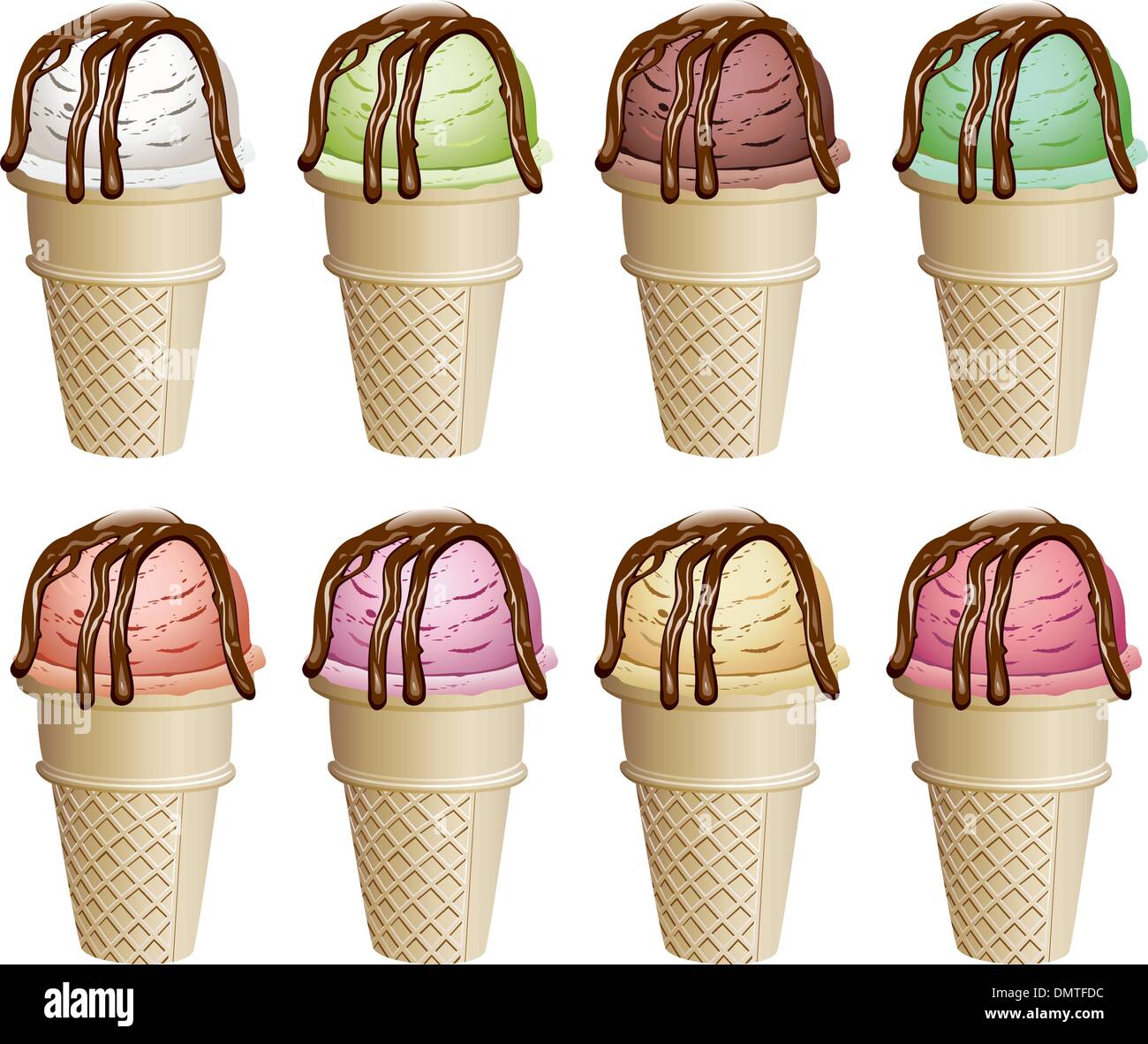 vector colorful icecream cones Stock Vector Image & Art - Alamy