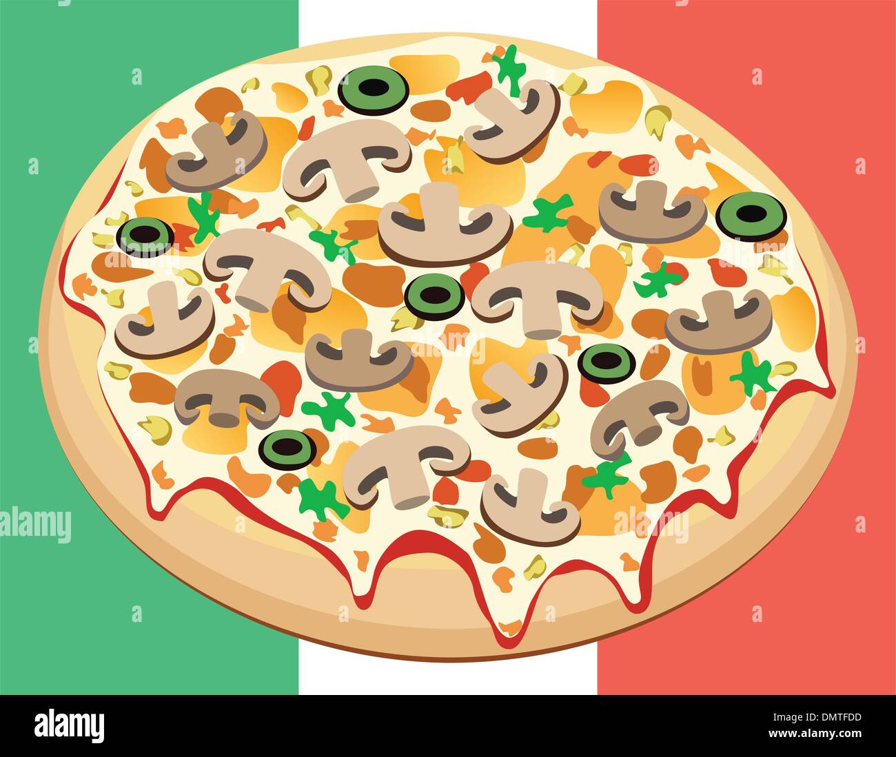 Fresh italian pizza on Stock Vector Images - Alamy