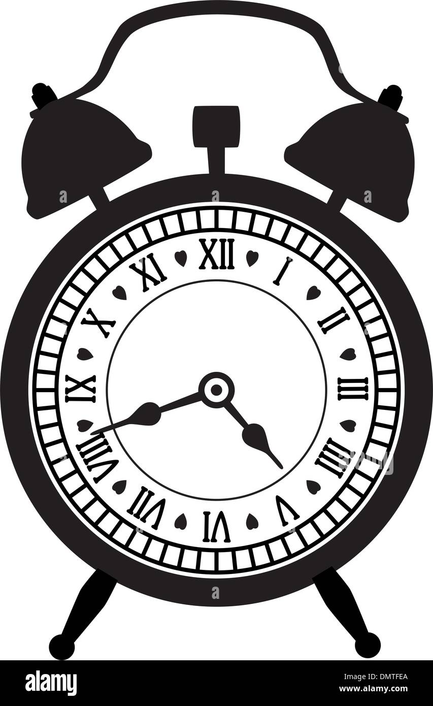 vector retro alarm clock Stock Vector Image & Art - Alamy