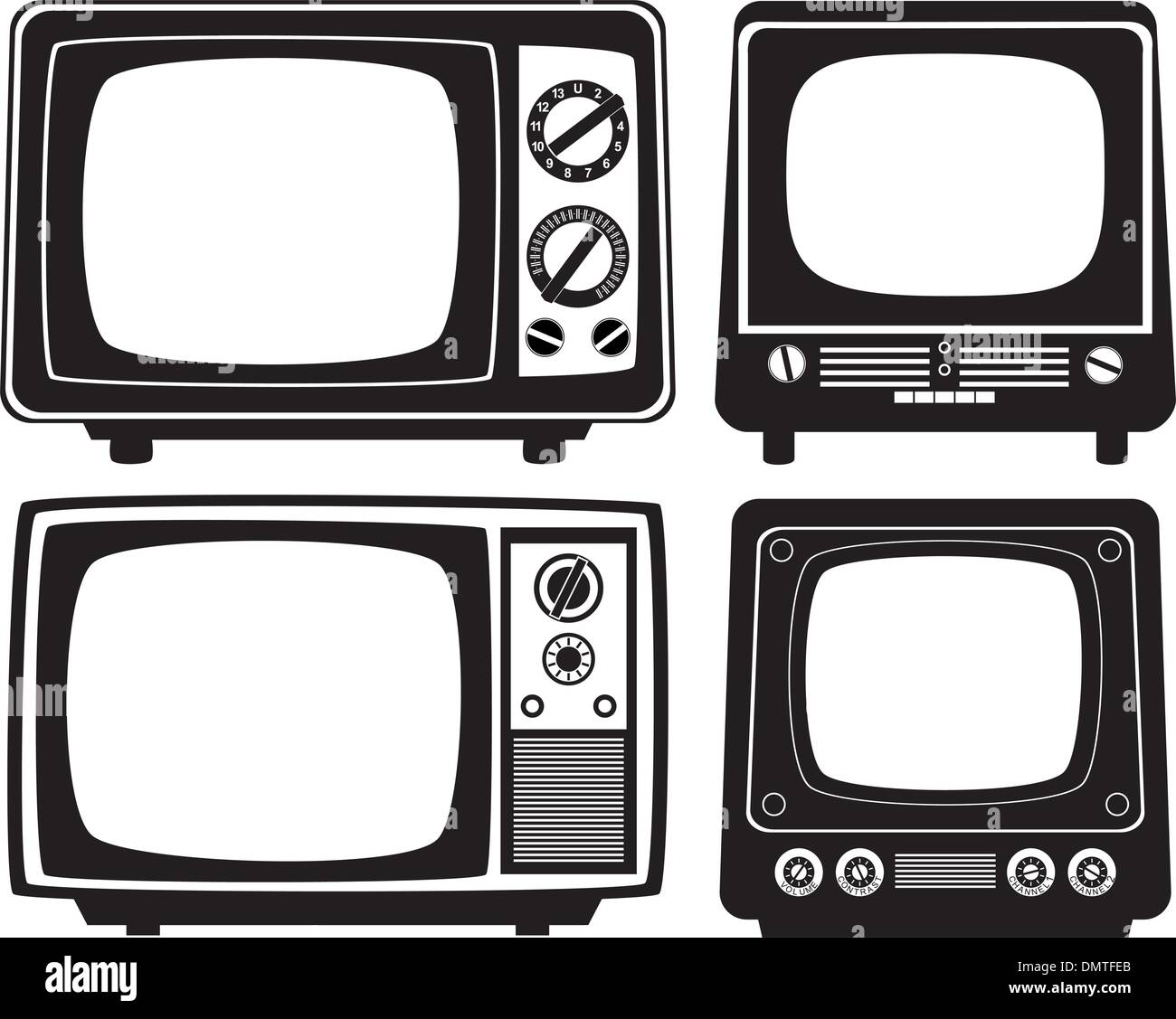 vector retro tv set Stock Vector Image & Art - Alamy